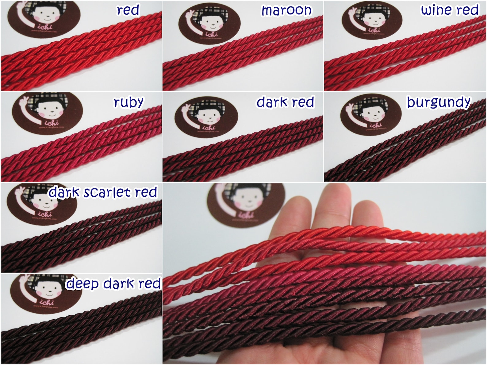 5 Yd 4 mm Twisted Cord Red Twisted Cord Red soutache | Etsy