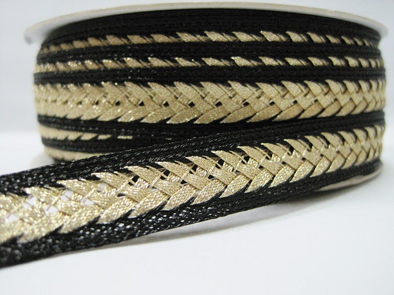 5 Yards 9/16 Black-light Gold Metallic Braid Gold Lace - Etsy