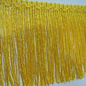 1 Yard 3" Bright Yellow Chainette Fringe, Yellow Trim, Fringe Tassel ...