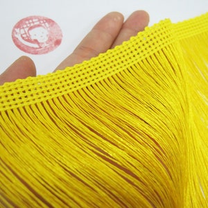 1 Yard 4" to 10" Bright Yellow Chainette Fringe, Yellow Trim, Fringe ...