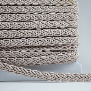 5 Yards 1/4 Brown Braided Cord White Cord Flat Braided - Etsy