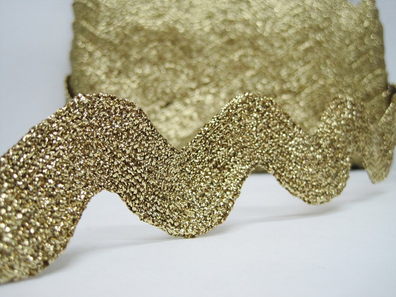 5 Yards Light Gold Jumbo Metallic Rick Rack Trim Metallic | Etsy