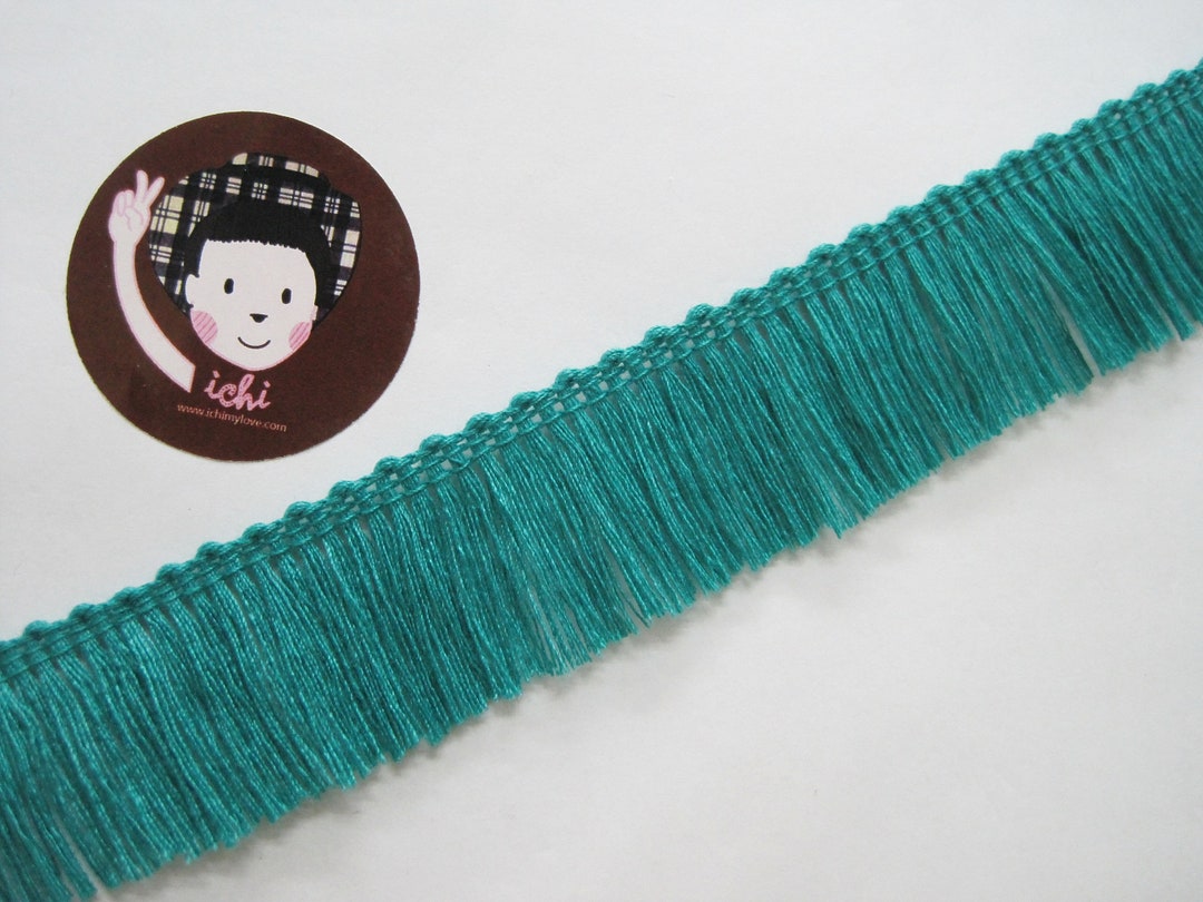 5 Yards Teal Cotton Tassel Trim, Mint Trim, Mint Tassel Fringe ...