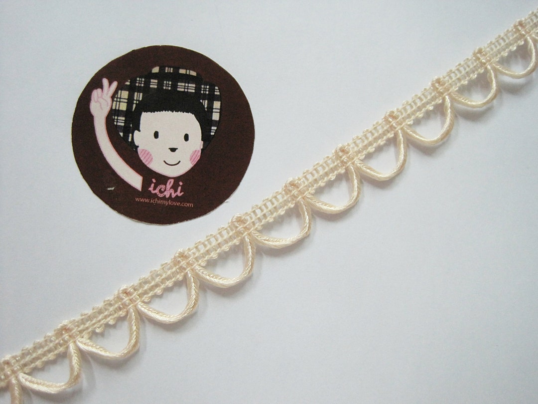 5 Yards Vanilla Loop Trim, Loop Trim, Braided Trim, Button Looping Trim ...