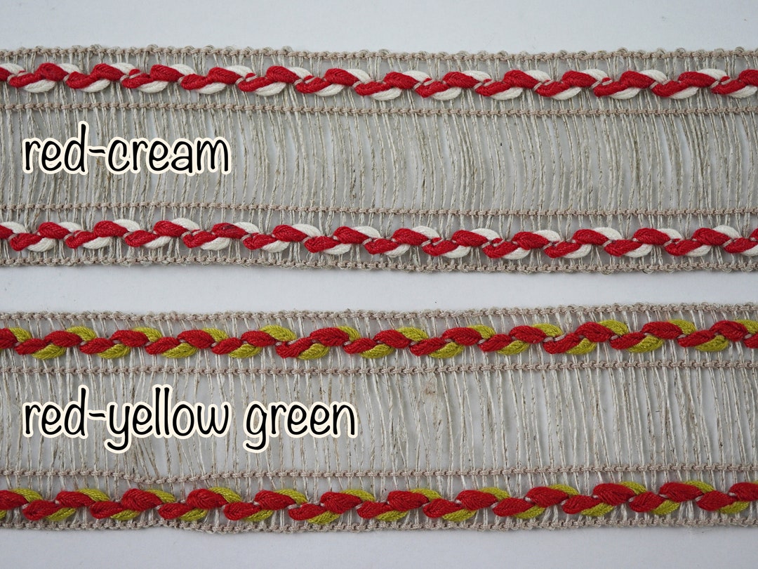 5 Yards 1-1/2" Red Linen Braid - Etsy