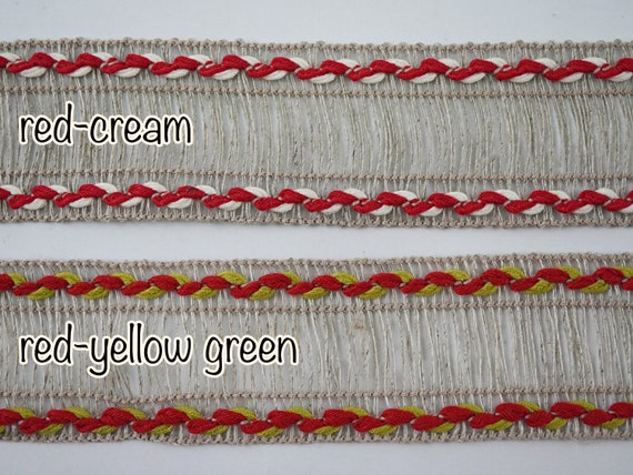 5 Yards Red Linen Braid Linen Lace Linen Trim Natural Trim - Etsy
