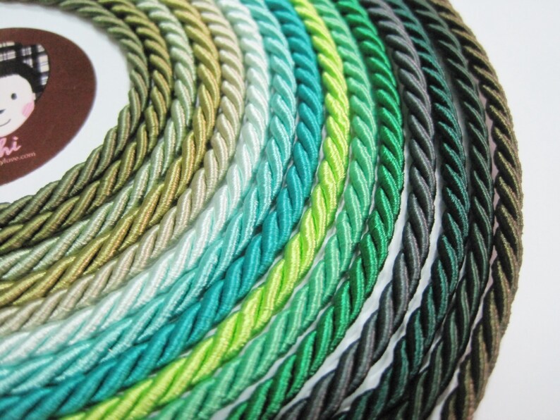 5 Yd 4 Mm Twisted Cord Green Twisted Cord Teal Twisted Cord - Etsy