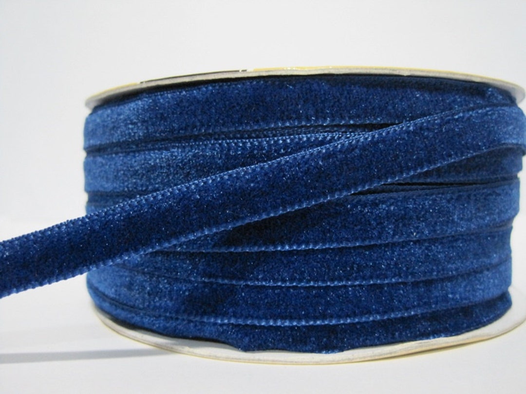 5 Yards 3/8" Azure Velvet Ribbon, Blue Ribbon, Ribbon Lot, Wholesale ...