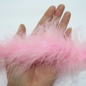1 Yard 2.5 Feather Trim, Pink Feather Trim, Ostrich Feather Trim ...
