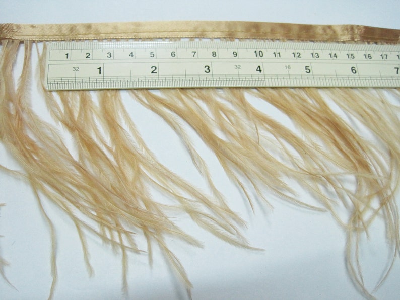1 Yard Ostrich Trim Gold Fringe Ostrich Feather Ostrich | Etsy