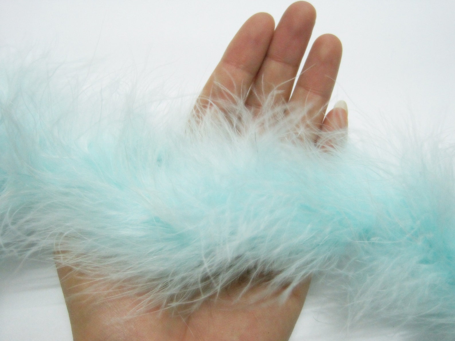1 Yard 2.5" Feather Trim, Baby Blue Feather Trim, Ostrich Feather Trim ...