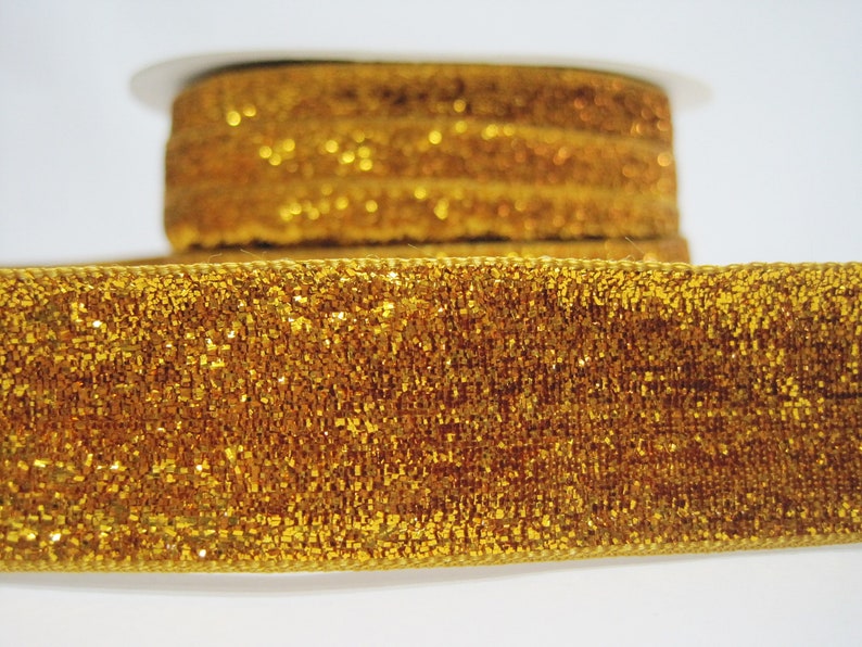 5 Yards 1 Classic Gold Glitter Ribbon Wide Glitter - Etsy