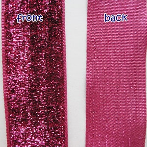 5 Yards 1" Wide Hot Pink Glitter Ribbon, Velvet Ribbon, Glitter Yarn ...