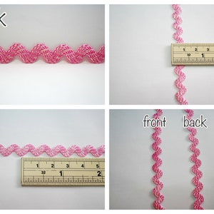 5 Yards 3/8" Pink Sparkly Rick Rack Trim, Glitter Trim, Ric Rac Trim ...
