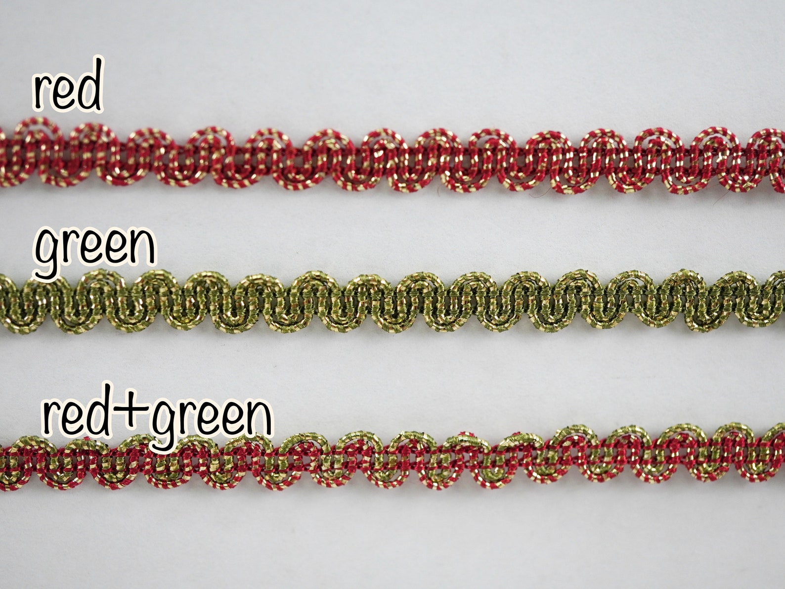 5 Yards Christmas Braid Red Green With Gold Metallic Braid - Etsy