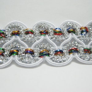 5 Yards 5/8 White-silver Metallic Braid, Silver Lace, Silver Braided ...