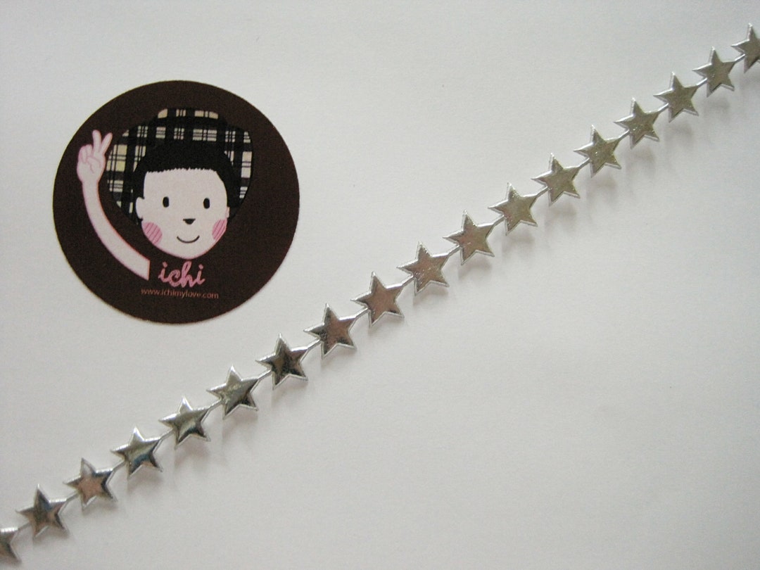 5 Yards Silver Star Trim, Star Lace, Metallic Ribbon, Wholesale Ribbons ...