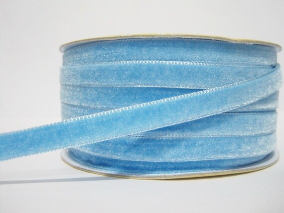 5 Yards 3/8 Light Blue Velvet Ribbon Blue Ribbon | Etsy