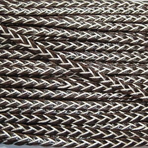 5 Yards 6 Mm Dark Brown Shiny Flat Braided Cord, Braided Cord, Flat ...