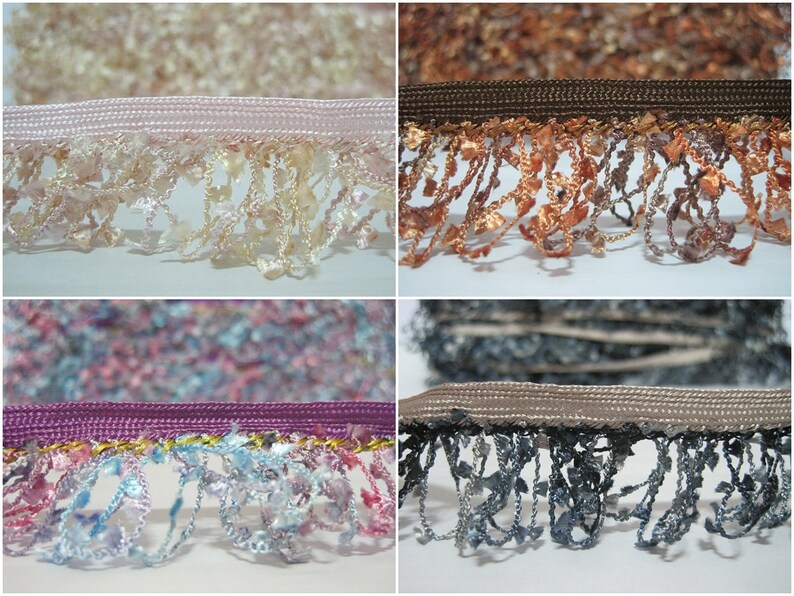 5 Yards Soft Pink Loop Trim Multicolored Tiny Tassel Trim | Etsy