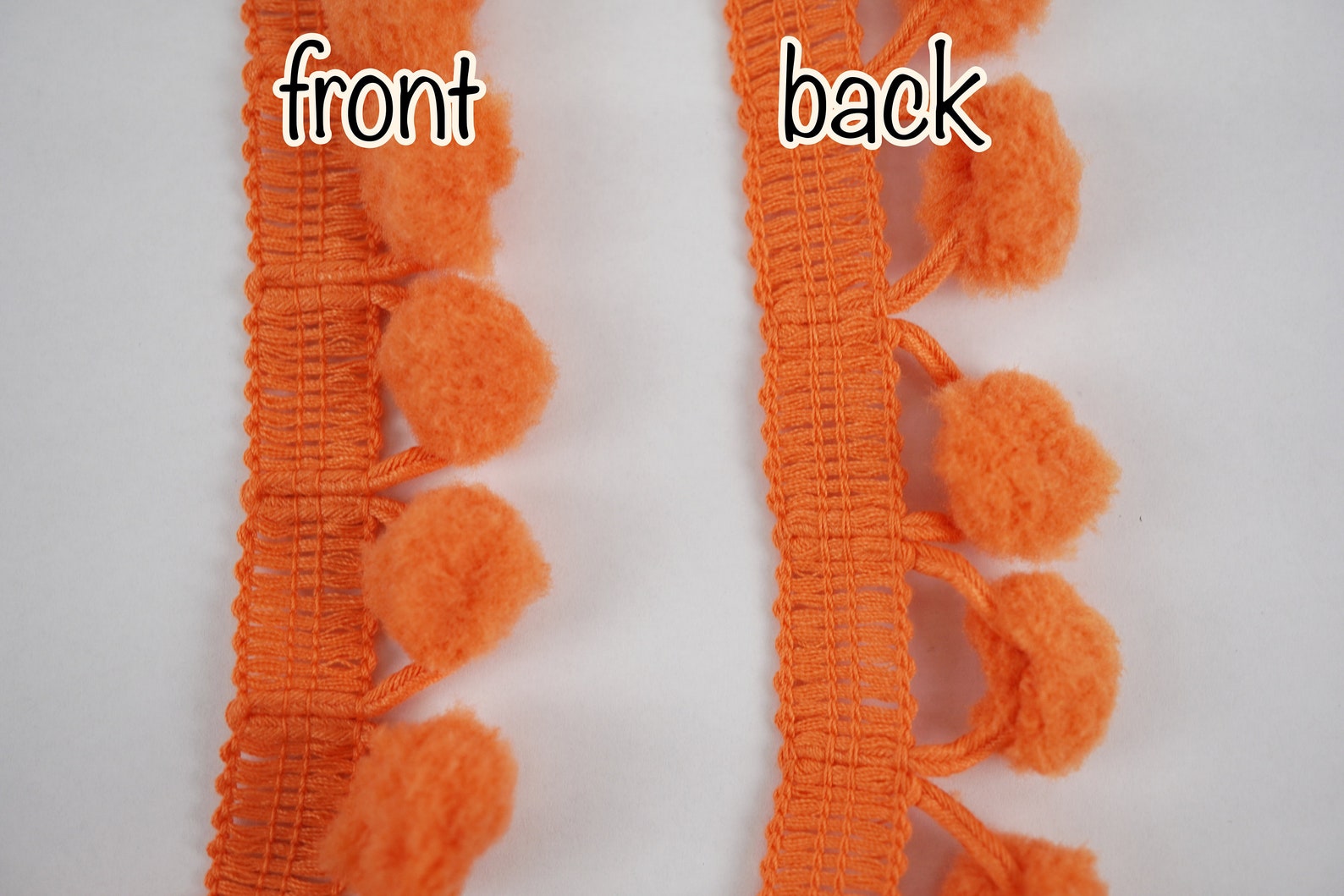 5 Yards Orange Extra Large Pom Pom Trim, Pom Pom Fringe, Large Pom Pom ...