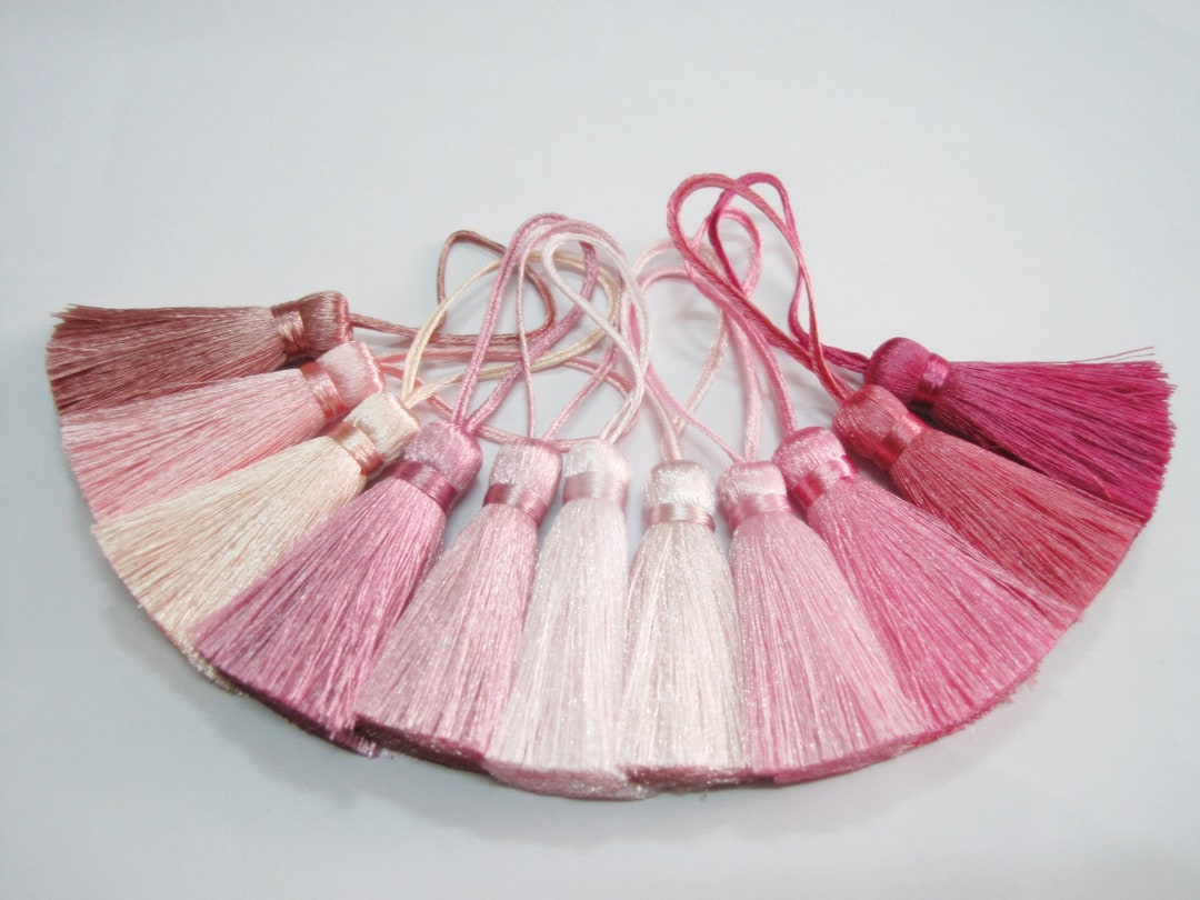 10 Pcs Pink Short Tassel, Wholesale Tassels, Tassel Supplies, Silk ...
