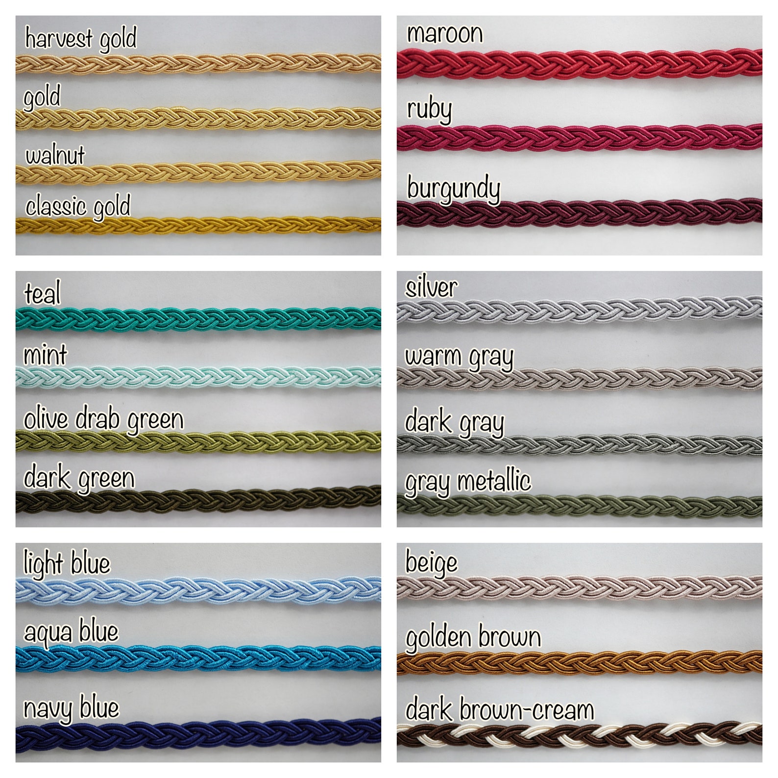 5 Yards 1/4 Red Braided Cord Red Cord Flat Braided - Etsy