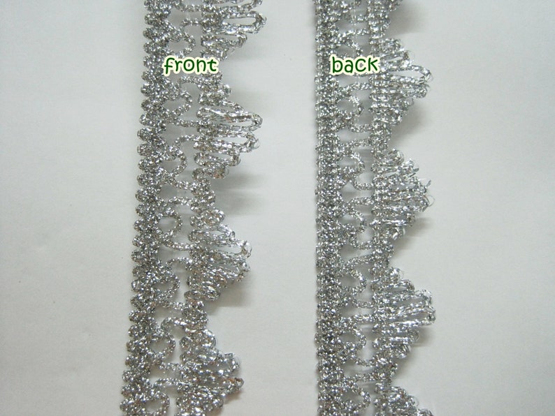 5 Yards 1 Silver Metallic Lace Silver lace Silver | Etsy