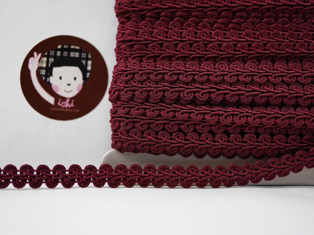 5 Yards 3/8" Burgundy (dark Red) Gimp Braided Trim, Gimp Braid, Braided ...