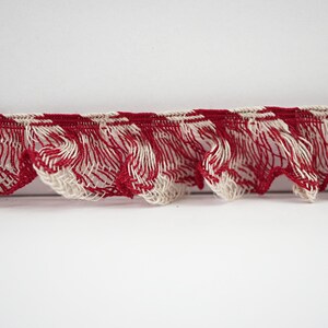 5 Yards Ruby Linen Ruffle Trim, Ruffle Lace, Linen Lace Trim, Linen ...