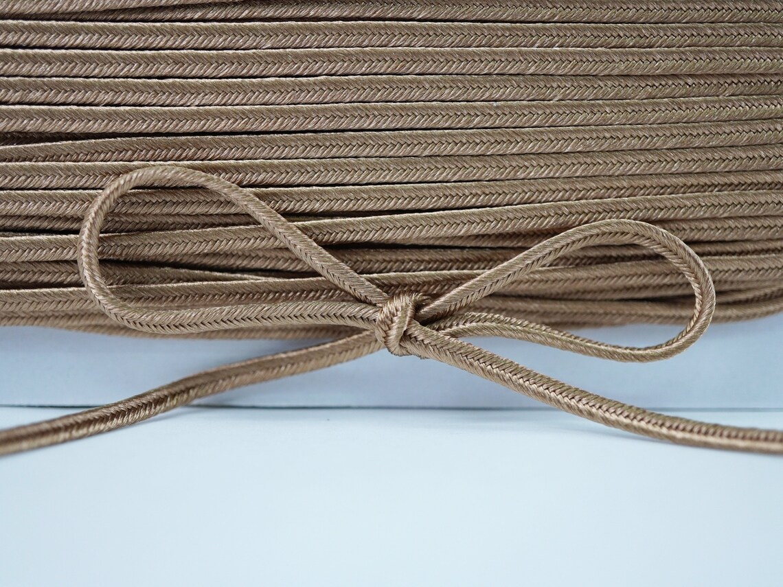 5 Yards 3 Mm Light Brown Soutache Braid Braided Cord - Etsy