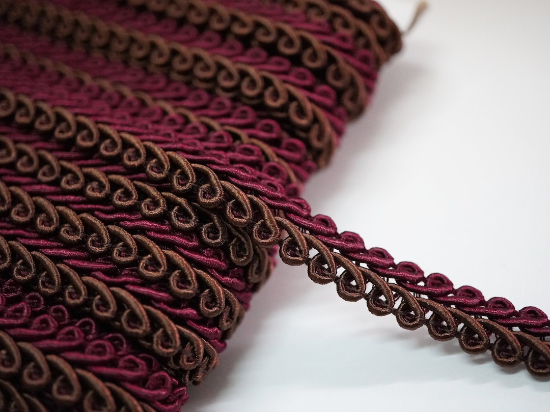 5 Yards 7/16" Dark Scarlet Red-dark Brown Gimp Braid, Gimp Braid ...