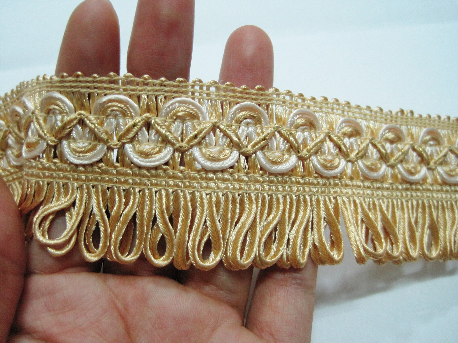 5 Yards Harvest Gold Loop Fringe Tassel Trim Bullion Fringe - Etsy