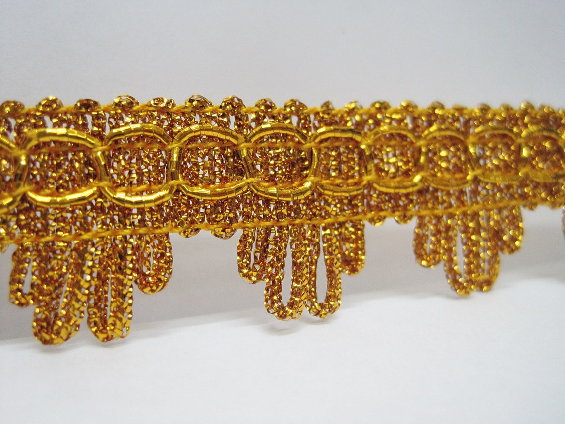 5 Yards 7/8 Dark Gold Metallic Lace Gold Lace Gold - Etsy