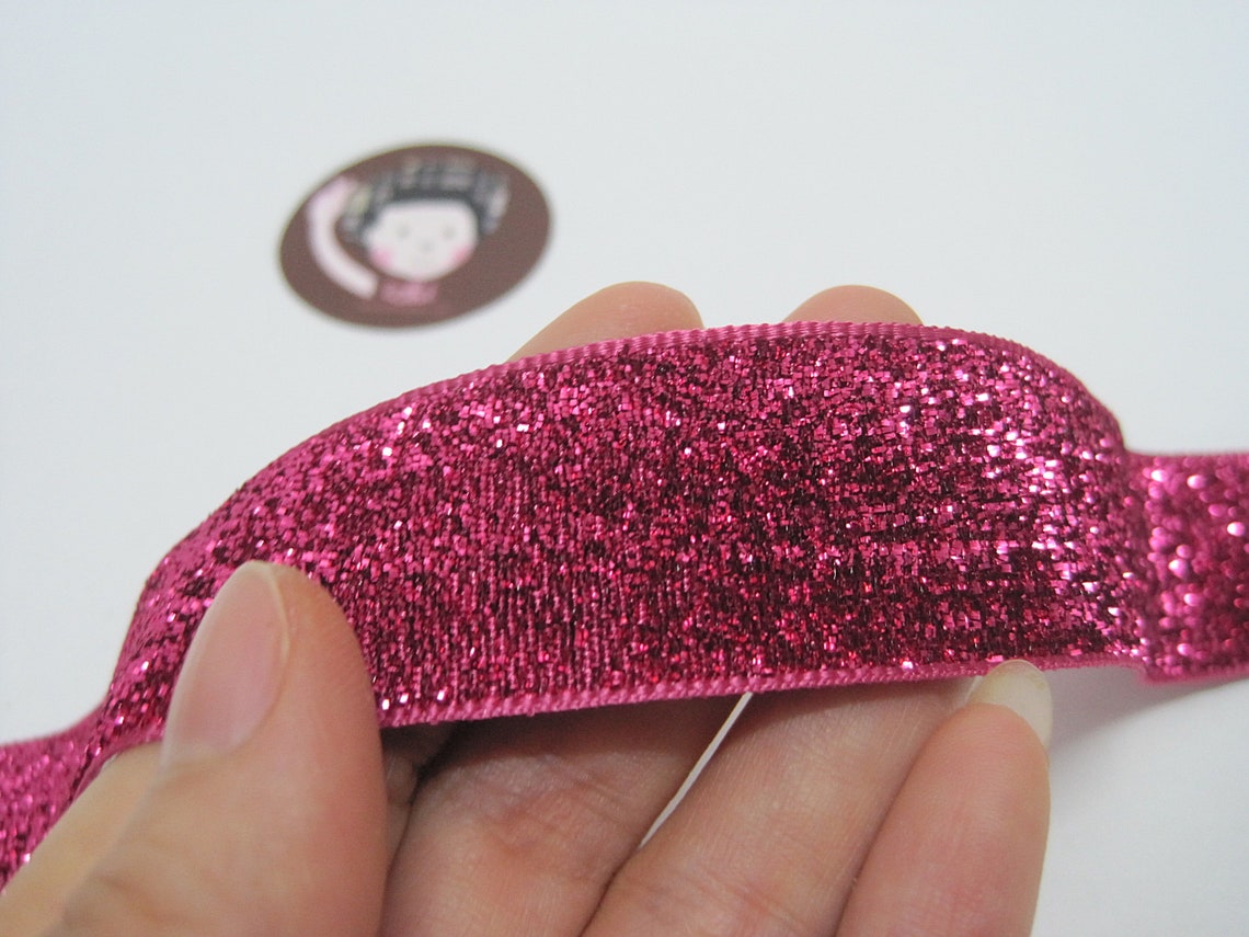 5 Yards 1 Wide Hot Pink Glitter Ribbon Velvet ribbon | Etsy