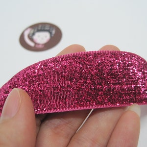 5 Yards 1" Wide Hot Pink Glitter Ribbon, Velvet Ribbon, Glitter Yarn ...