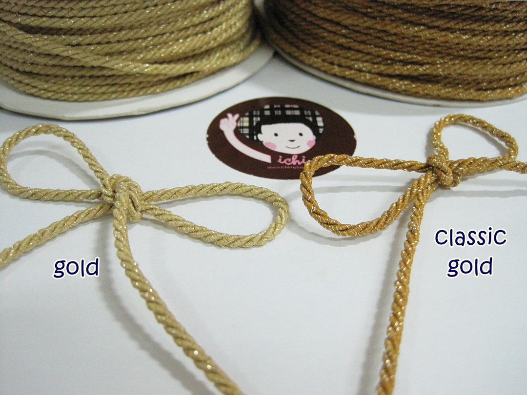 5 Yd 3 Mm Gold Twisted Cord With Gold Metallic, Gold Twisted Cord ...
