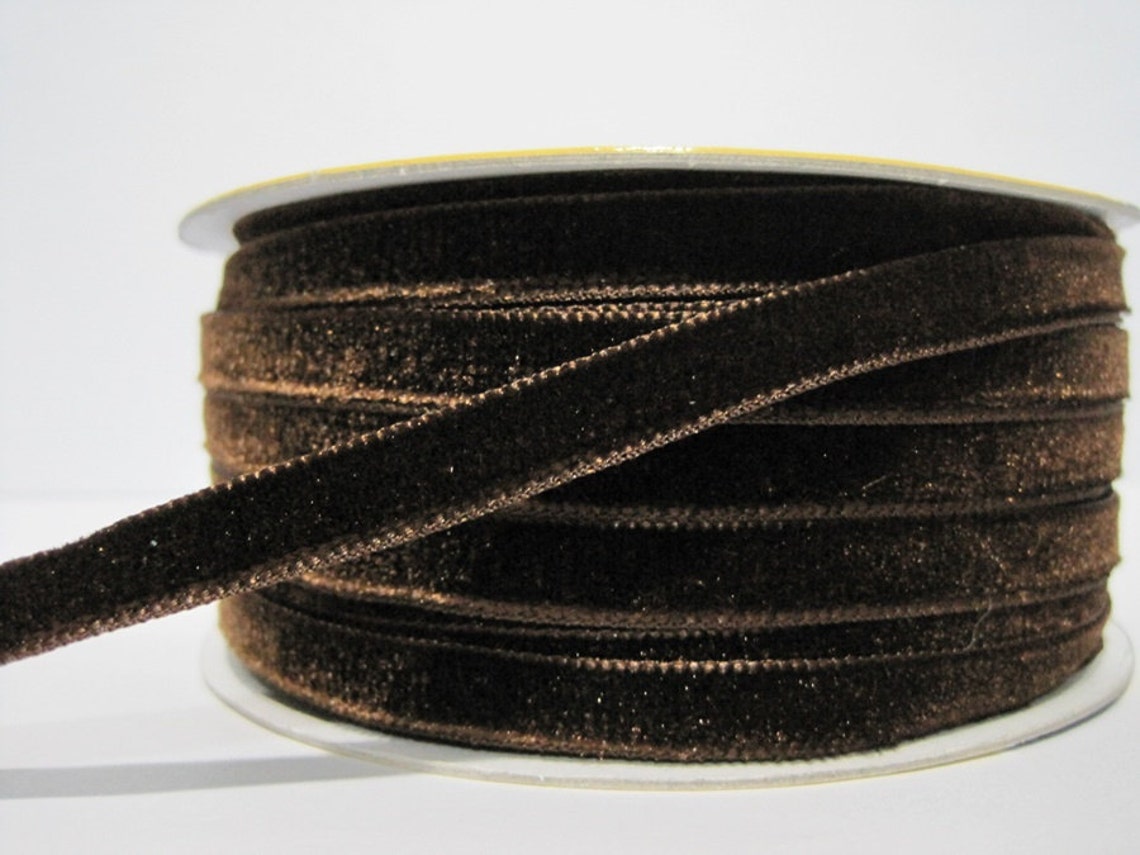 5 Yards 3/8 Dark Brown Velvet Ribbon Brown Ribbon - Etsy