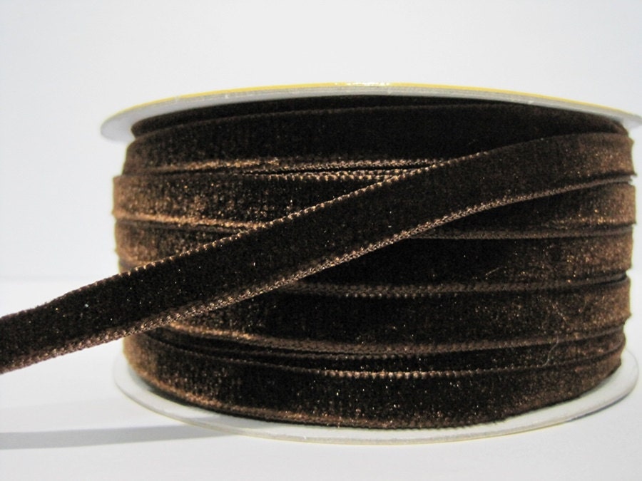 5 Yards 3/8 Dark Brown Velvet Ribbon Brown Ribbon - Etsy