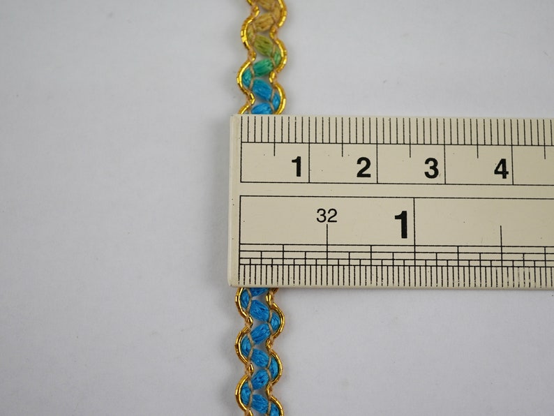 5 Yards Multicolored Rick Rack With Gold Metallic Yellow Rick - Etsy