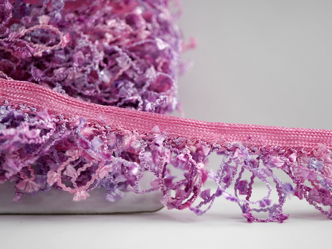 5 Yards Pink Multicolored Loop Trim, Multicolored Tassel Trim, Novelty ...