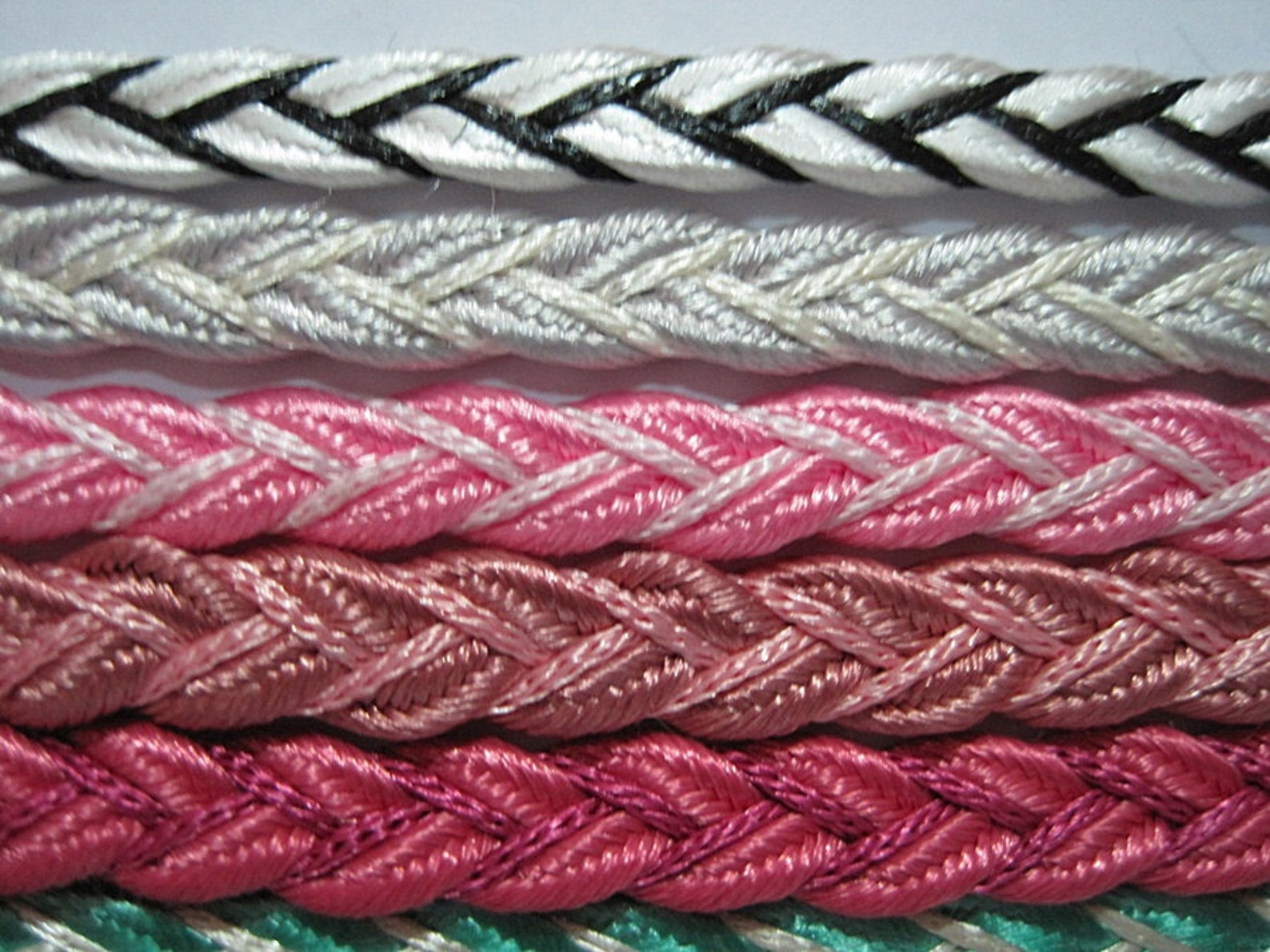 5 Yards 6 Mm Pink Shiny Flat Braided Cord Braided Cord Flat - Etsy