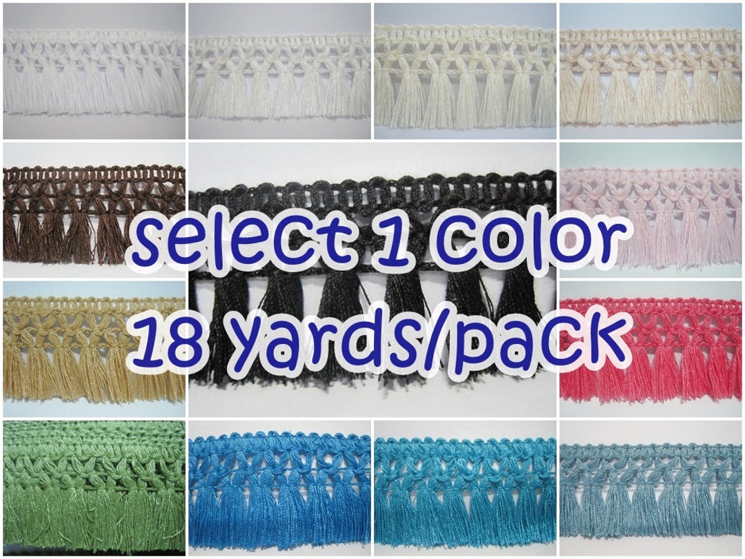 1 Pack (18 Yards) Wide Cotton Tassel Trim, Tassel Fringe, Wholesale ...