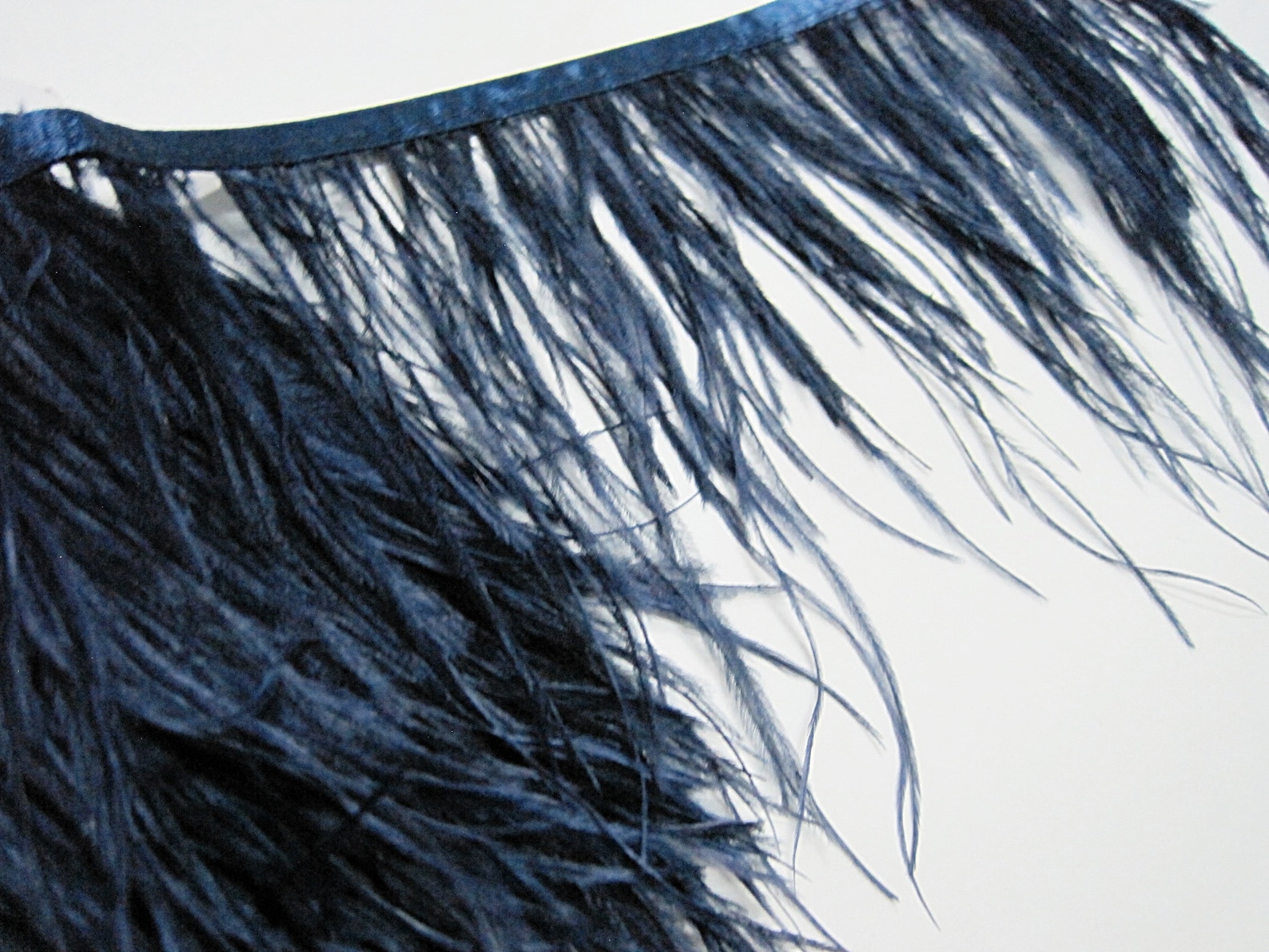 1 Yard Ostrich Trim Navy Blue Fringe Ostrich Feather | Etsy
