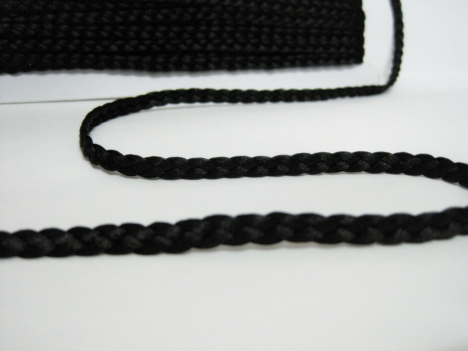 5 Yards 1/4" Black Braided Cord, Flat Cord, Flat Braided Cord, Flat ...