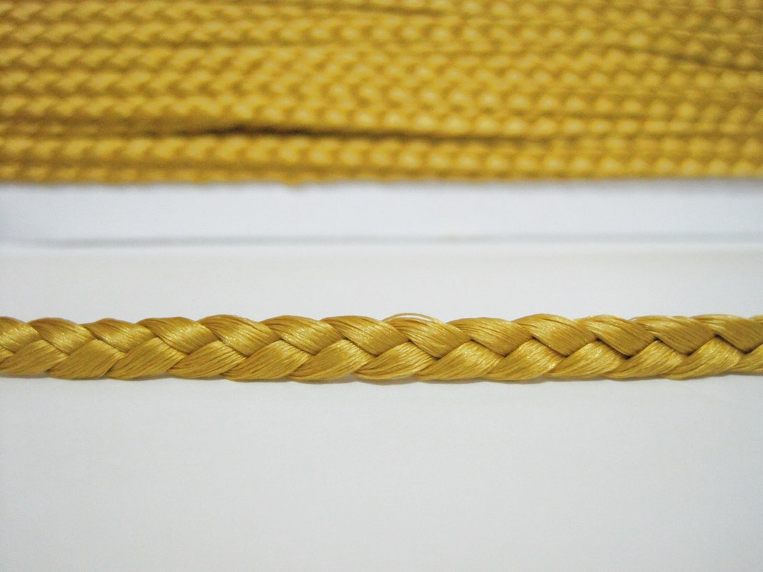 5 Yards 1/4" Braided Cord, Classic Gold Cord, Flat Braided Cord, Flat ...