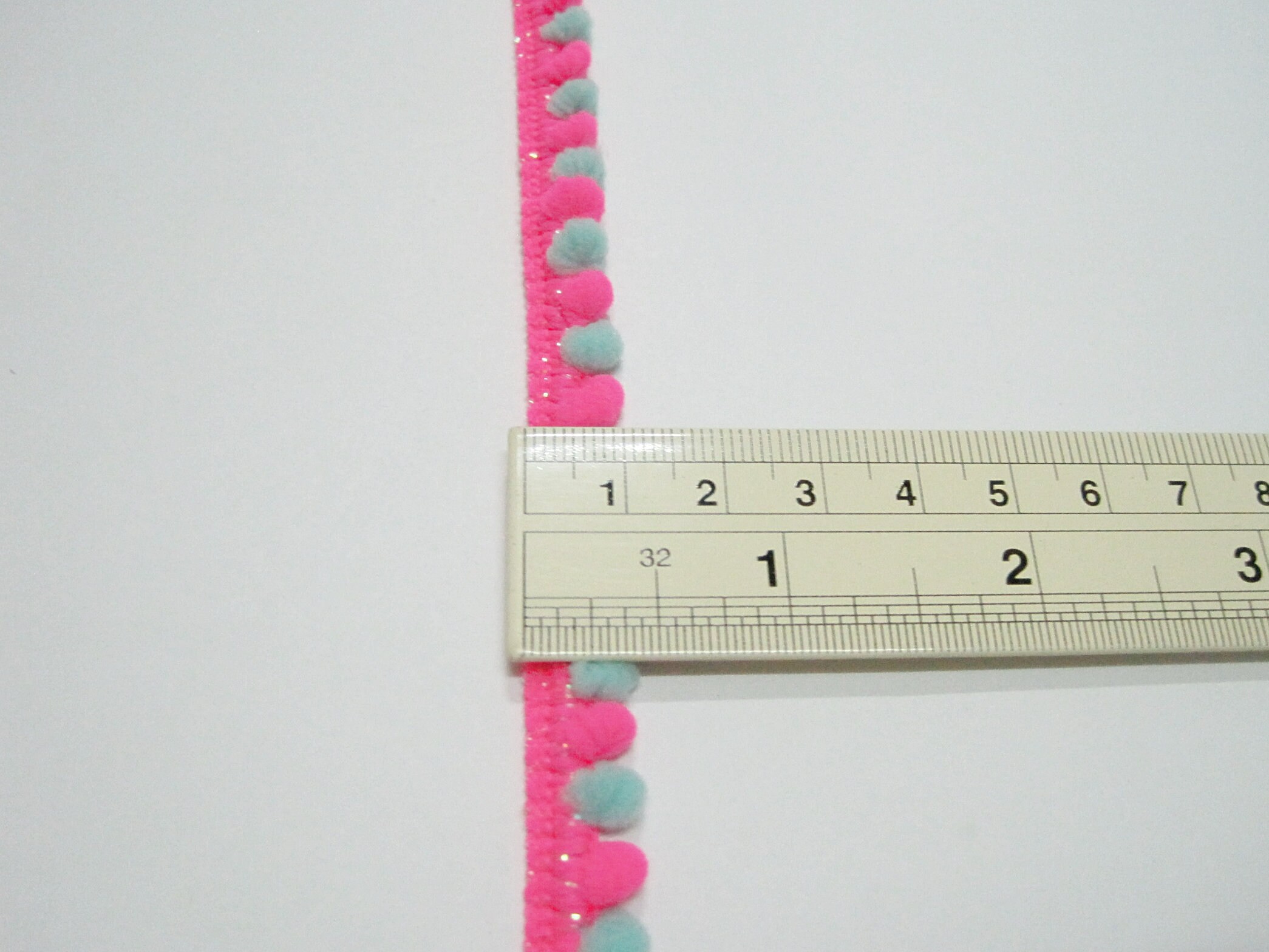 5 yards Mini Pom Pom Trim Sparkly Two-tone Hot Pink-Aqua | Etsy