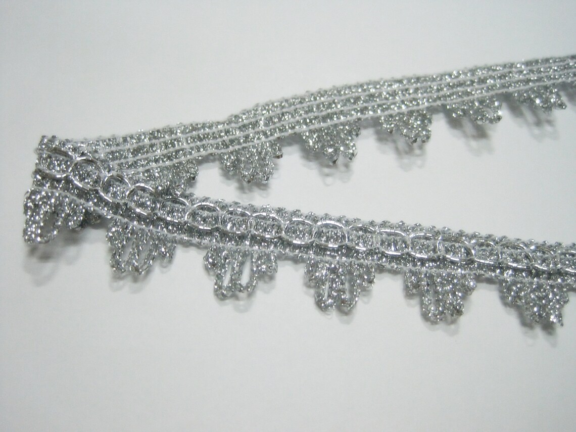 5 Yards 7/8 Silver Metallic Lace Silver Lace Silver - Etsy