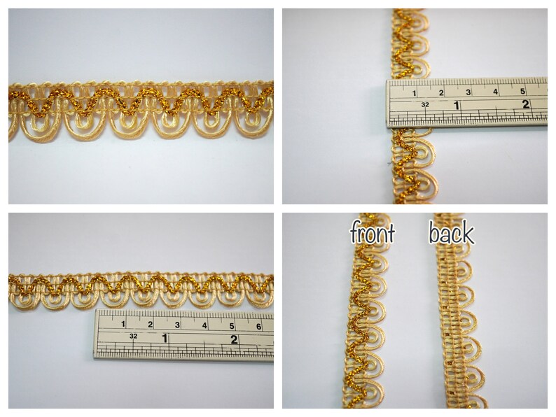 5 Yards 5/8" Gold Loop Trim With Silver/gold Metallic - Etsy