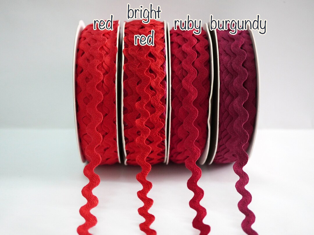 5 Yards 1/2" Red Matte Rick Rack Trim, Red Ric Rac Trim, Rick Rack Lot ...